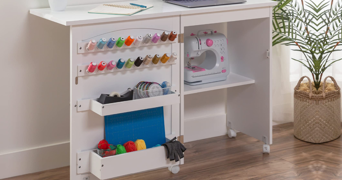 Folding Craft & Sewing Station w/ Wheels Just $99.99 Shipped