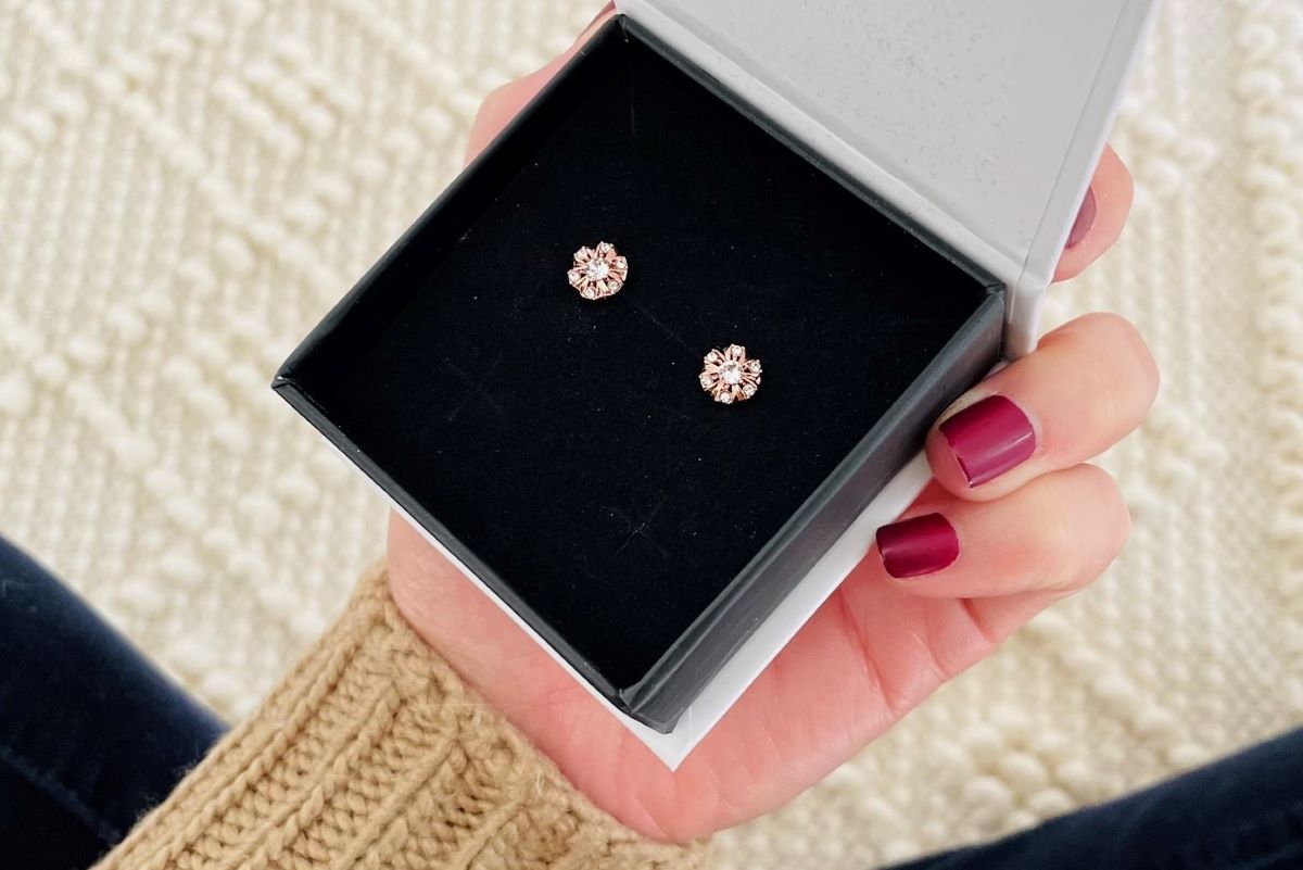 Cate & Chloe 18K Gold Stud Earrings Only $18 Shipped | Includes Box for ...