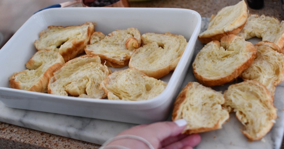 Use Leftover Croissants to Bake Epic Bread Pudding | Hip2Save Recipe