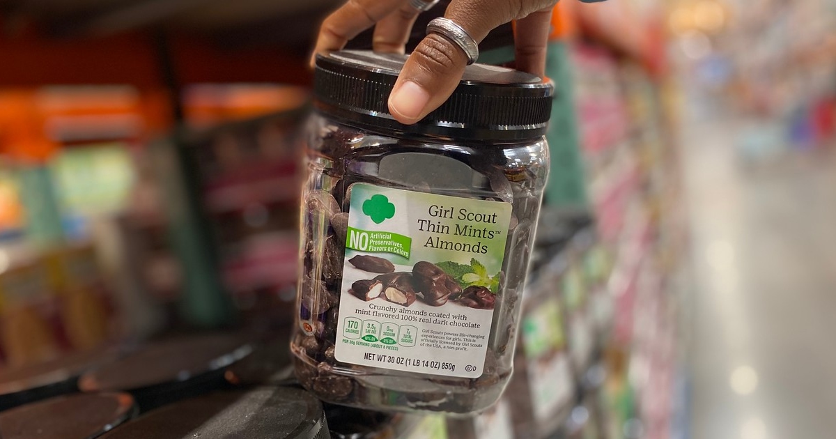 Get a Large Container of Girl Scout Thin Mints Almonds for Just $13 at ...