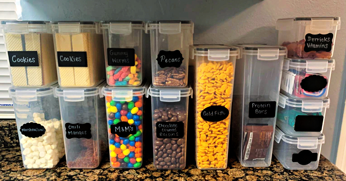 Airtight 14-Piece Food Storage Container Set w/ Reusable Labels ...