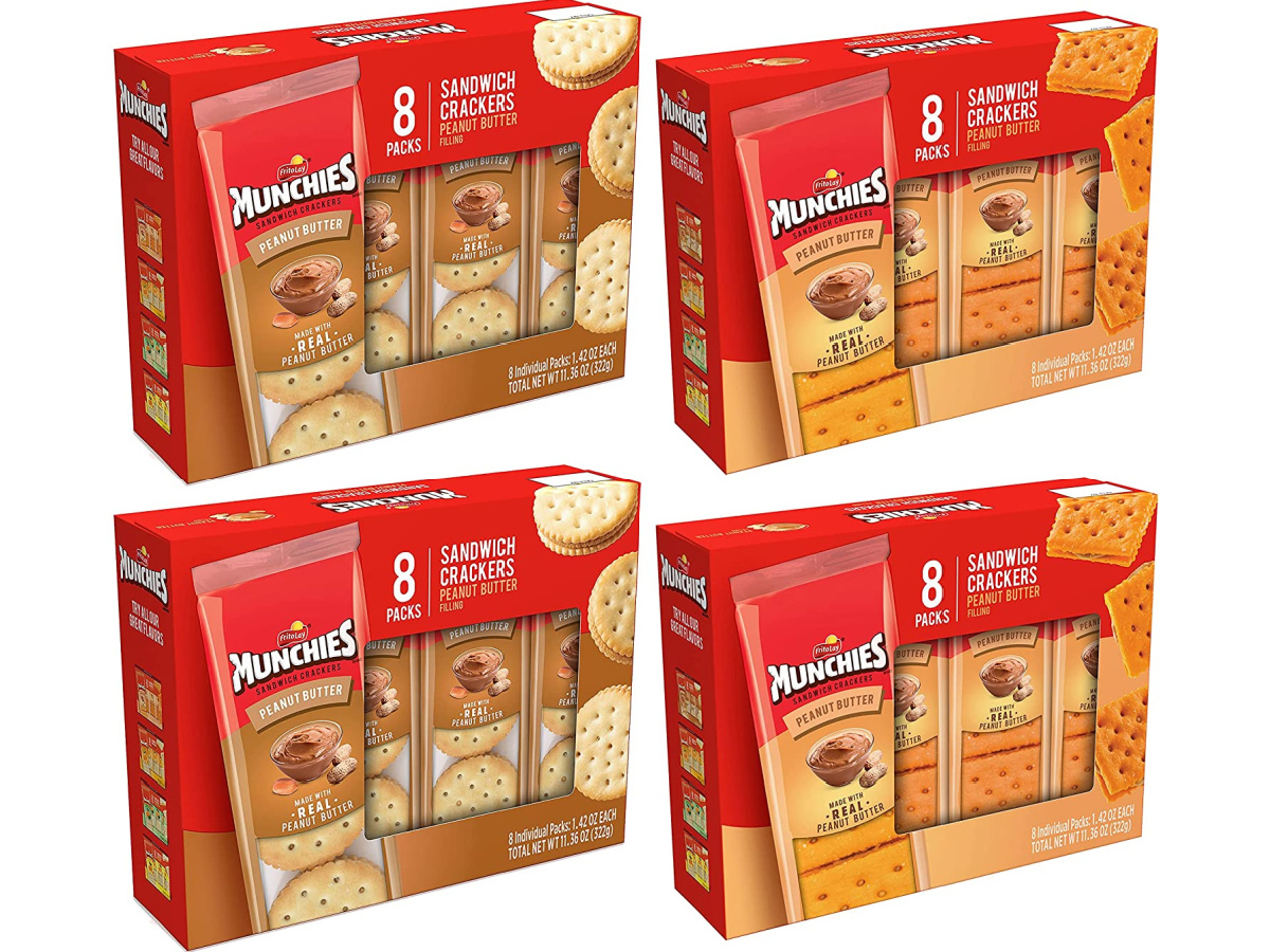 Munchies Peanut Butter Sandwich Crackers Variety 32-Pack Only $11 on ...