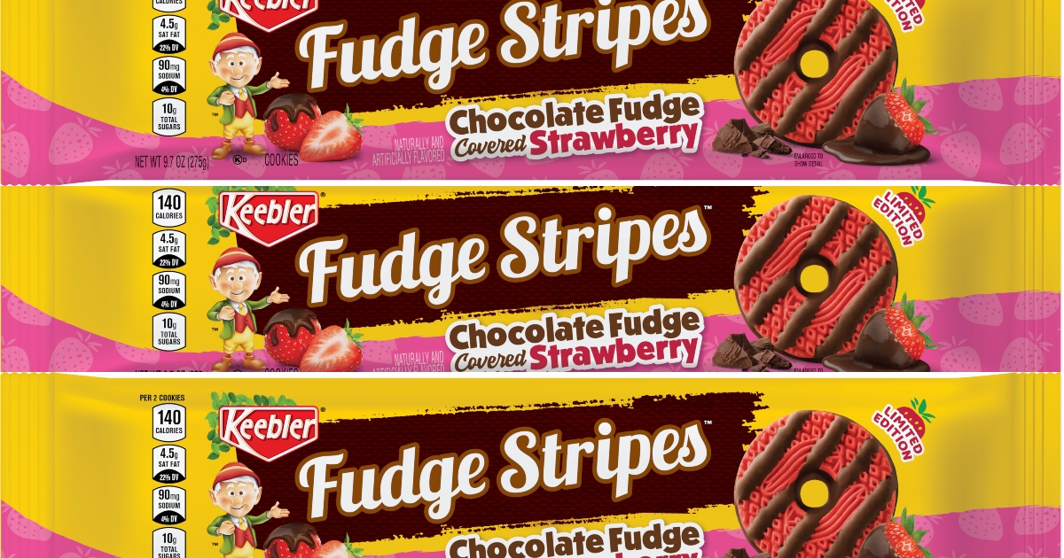 Keebler's Fudge Stripes Chocolate Covered Strawberry Cookies are ...