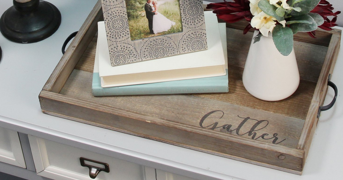 Distressed Wood "Gather" Tray Just $24.99 on Walmart.com (Regularly $45 ...