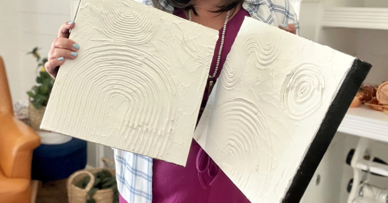 Make DIY Plaster Art on Canvas Using Drywall Joint Compound