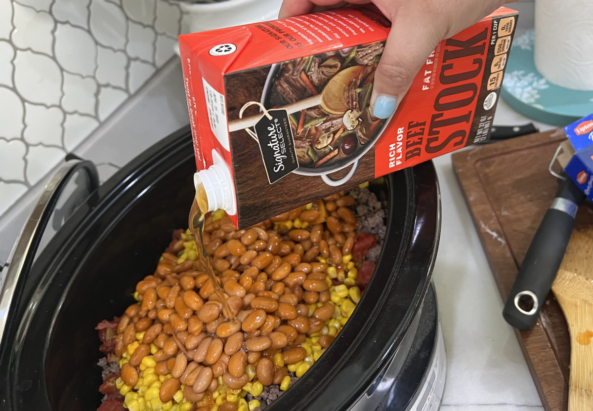 Easy Cowboy Casserole Crock Pot Supper (Uses Pantry Staples!)