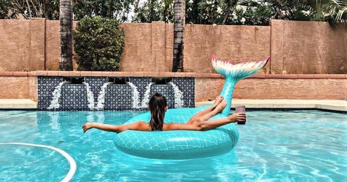Giant Inflatable Mermaid Tail Pool Float Only $13 on Amazon | Perfect ...