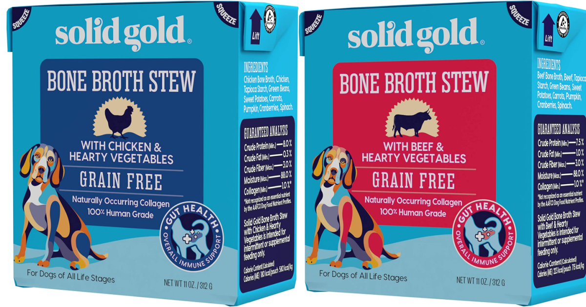 Solid Gold Bone Broth Stew 6-Count Just $11.40 Shipped on Amazon ...