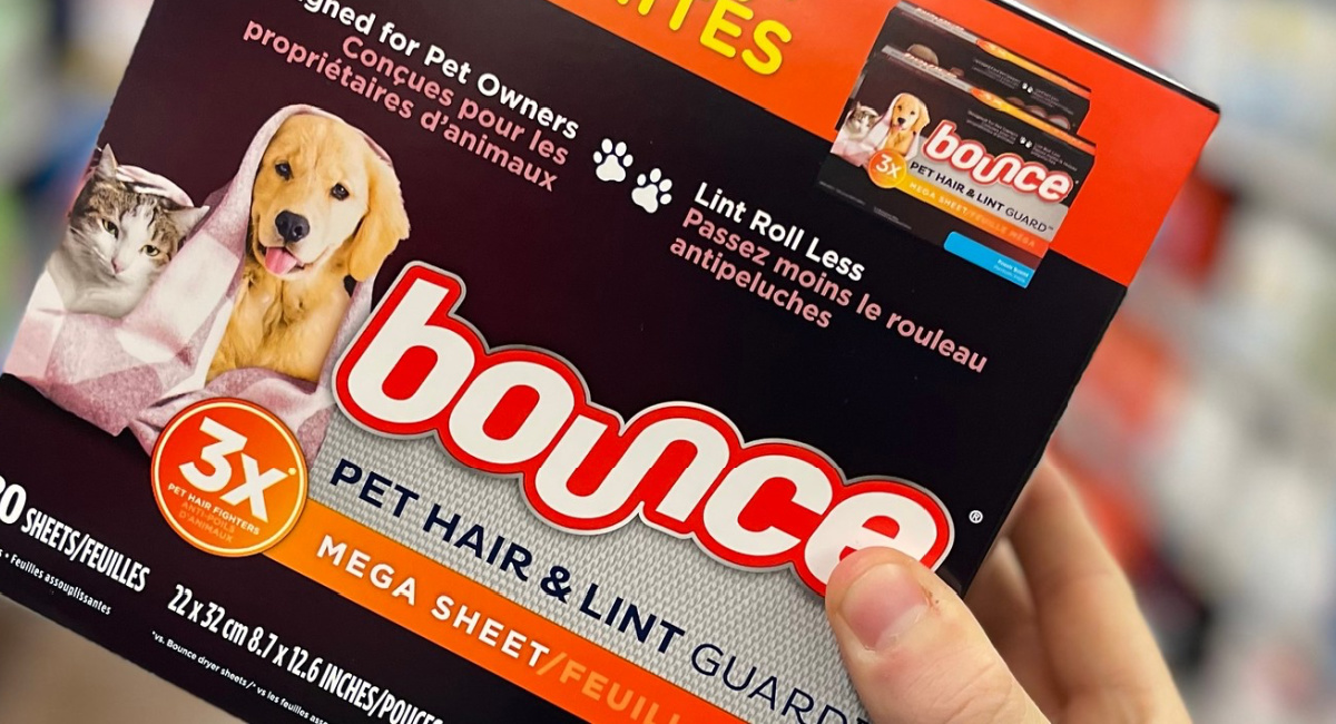 Bounce Dryer Sheets Pet Hair & Lint Guard 130-Count Box Only $6.44 ...