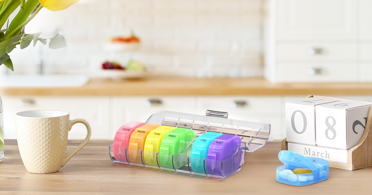 Weekly Pill Organizer Only $6 on Amazon | Features Daily AM/PM ...