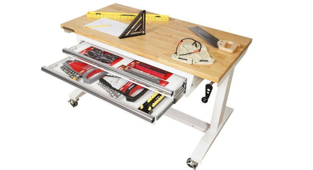 Husky Adjustable Height Work Table w/ Drawers Only $198 Shipped on ...