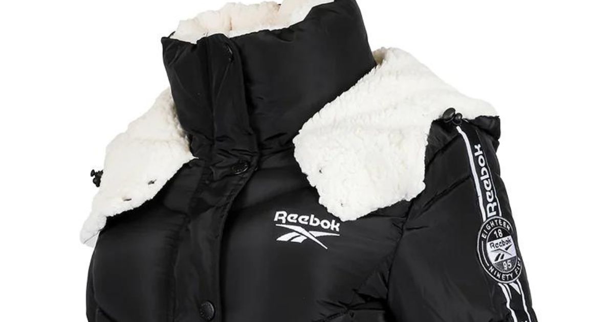 Reebok Women's Puffer Jacket w/ Sherpa-Lined Hood Only $35.99 Shipped ...