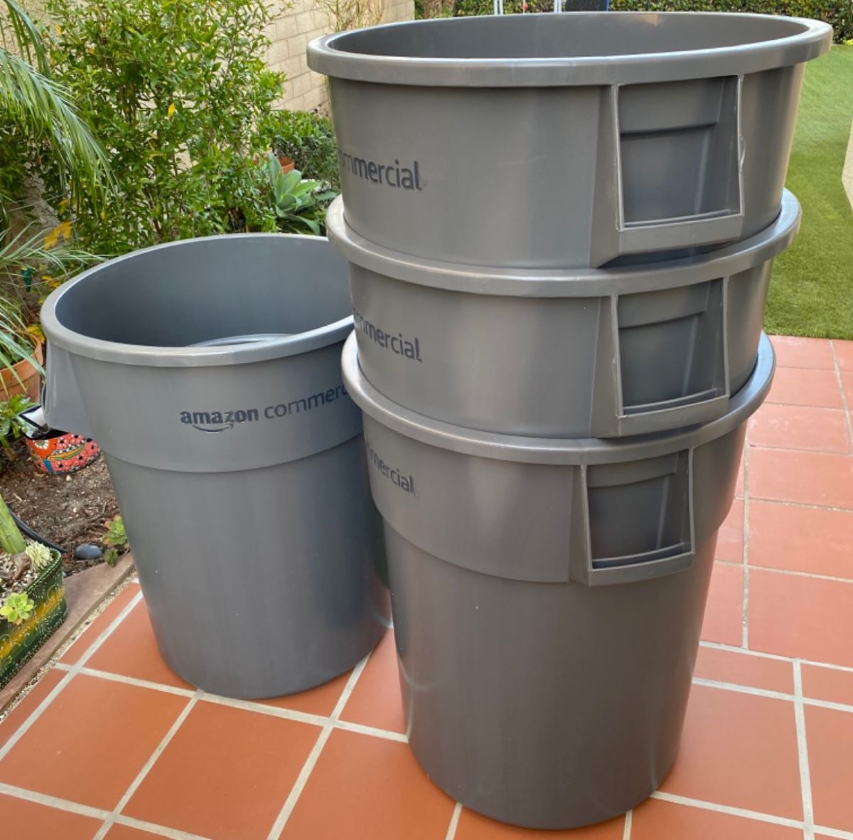 Amazon Commercial Heavy Duty Garbage Can 4-Pack Only $93 Shipped ...