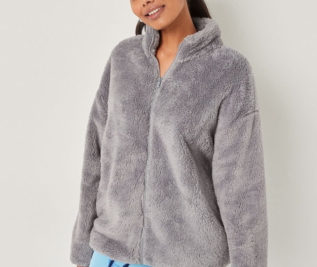 Victoria's Secret Pink Sale | Highly-Rated Teddy Full-Zip Jacket Only ...