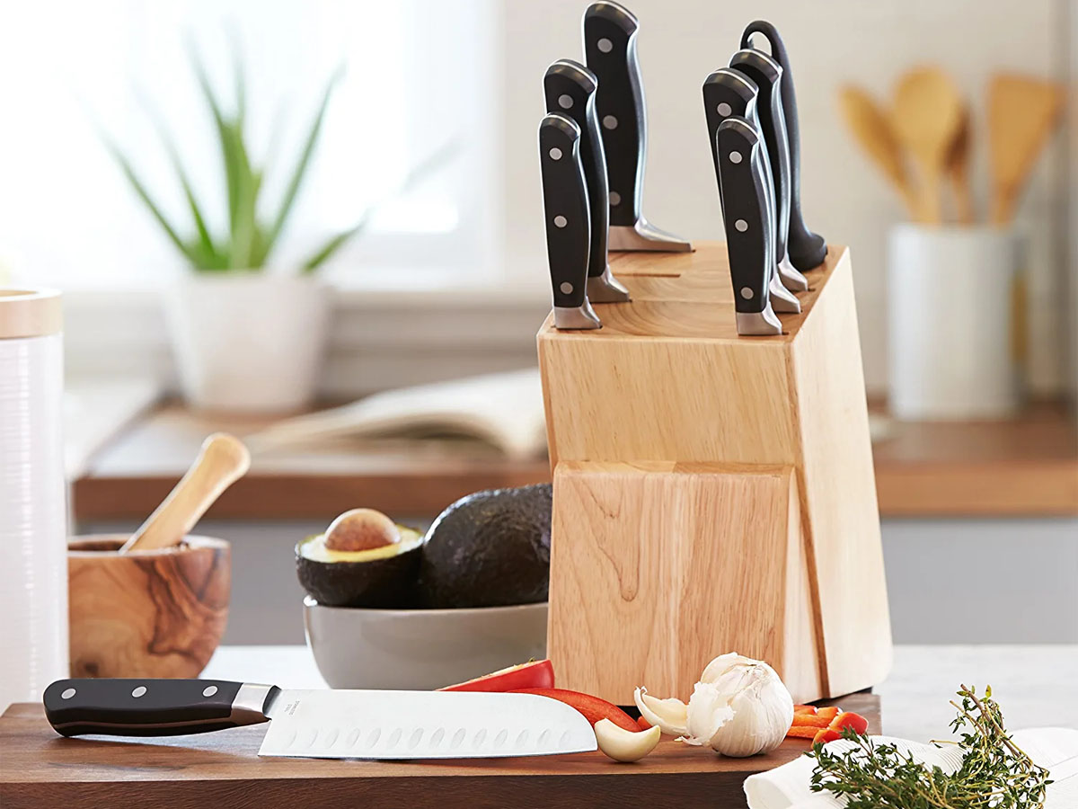 Highly-Rated Amazon Basics 9-Piece Knife Block Set Just $29.52 Shipped ...