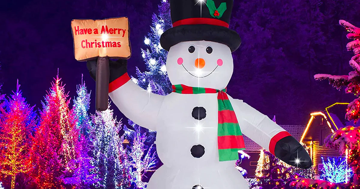 This Christmas Snowman Inflatable is 8 Foot & JUST $34.99 Shipped ...