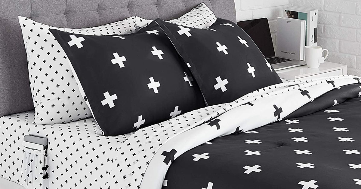 Amazon Basics Bed in a Bag 5-Piece Comforter Set Only $26 Shipped (Reg ...