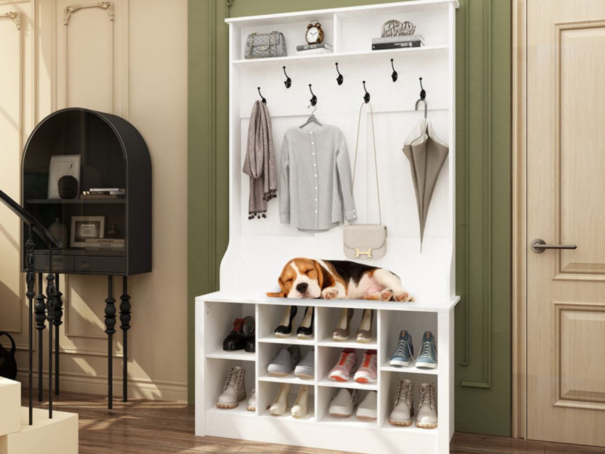 Up to 75% Off Hall Trees w/ Benches & Shoe Storage on Wayfair.com ...