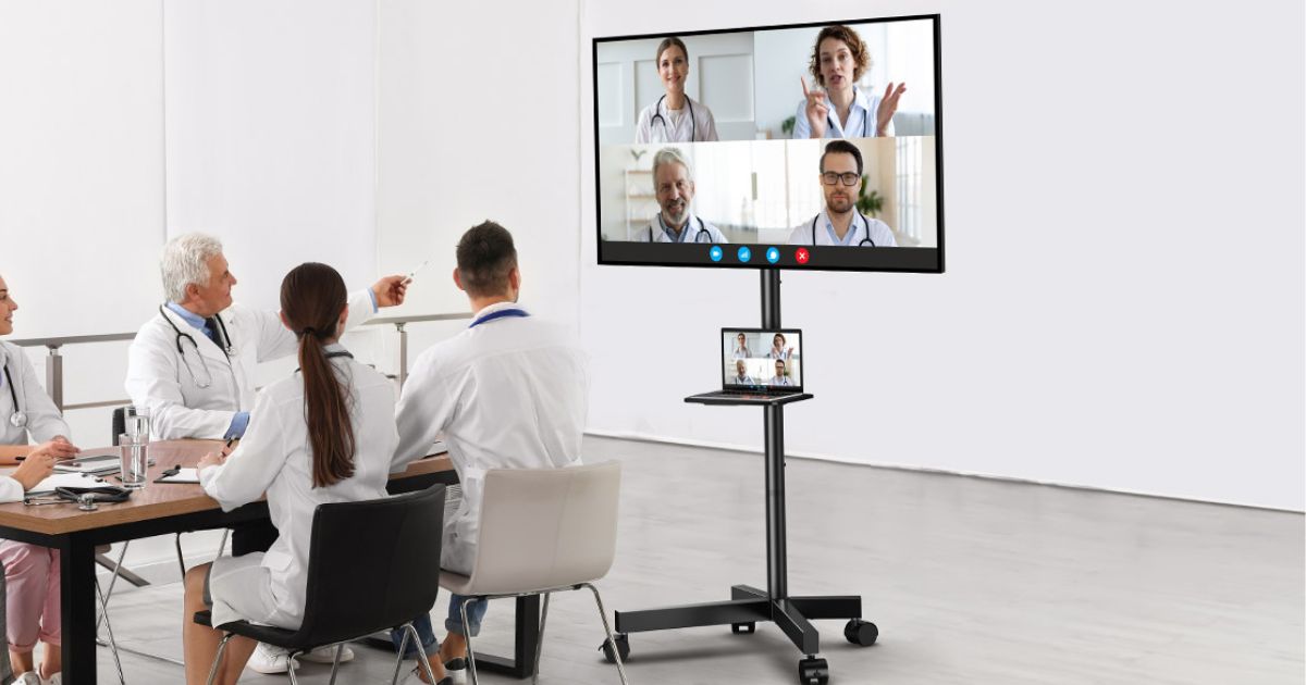 Mobile TV Stand w/ Locking Wheels & Laptop Shelf Only $43.99 Shipped on ...