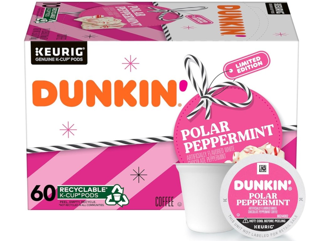 Dunkin' White Chocolate Peppermint K-Cups 60-Count Only $25.59 Shipped ...