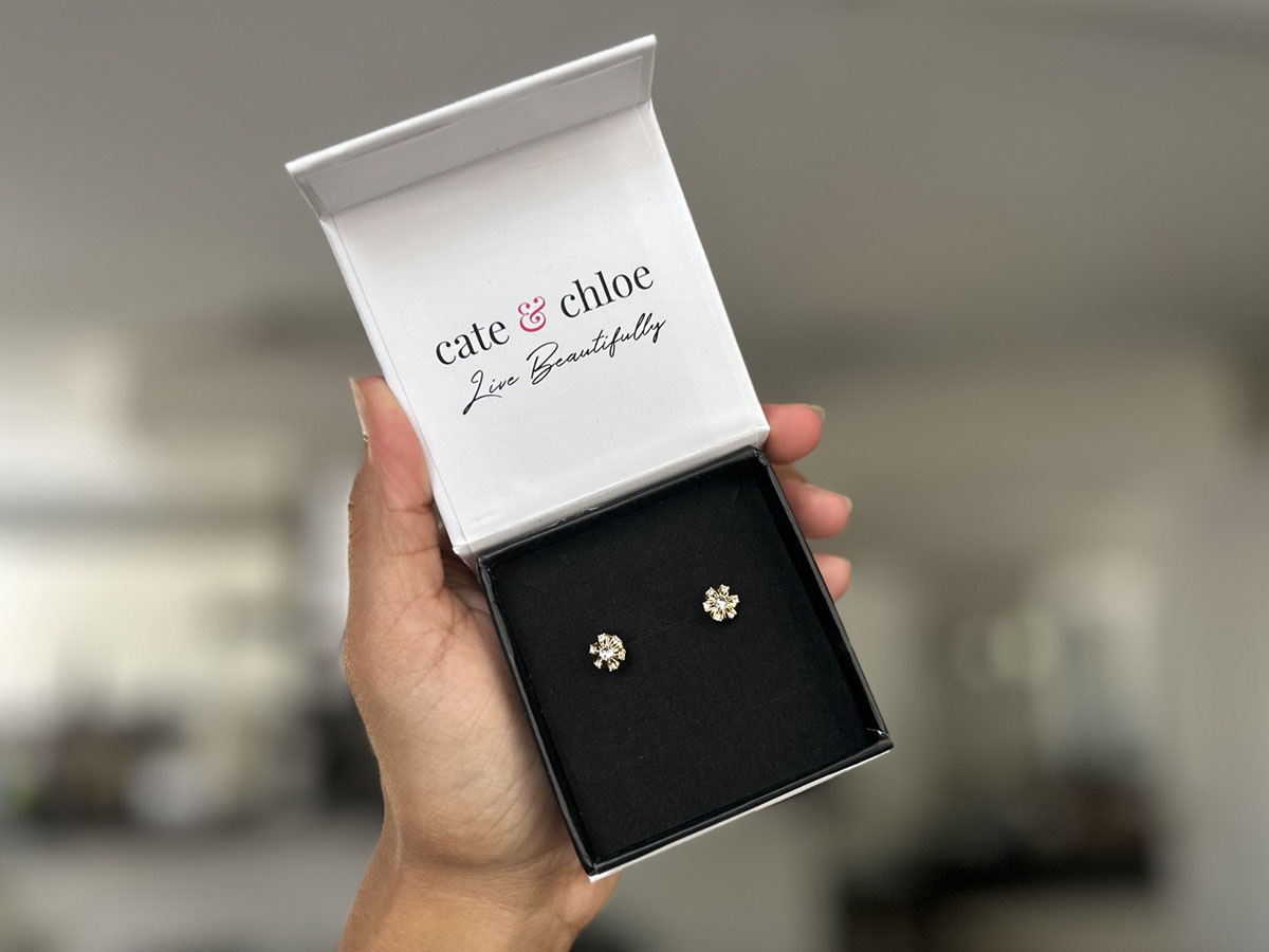 Cate & Chloe Gold Plated Stud Earrings Just $16.80 Shipped | Hip2Save