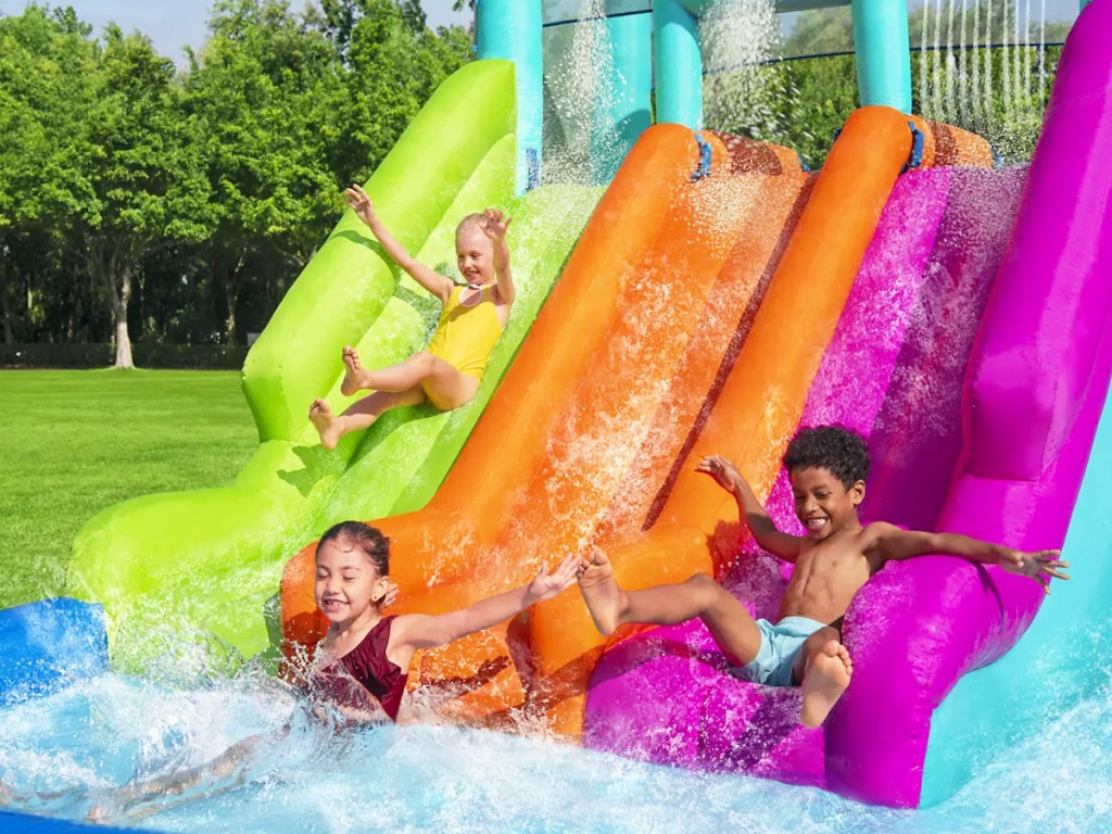 Kids Inflatable Backyard Water Park w/ 3 Slides & Pool Just $329.98 at ...