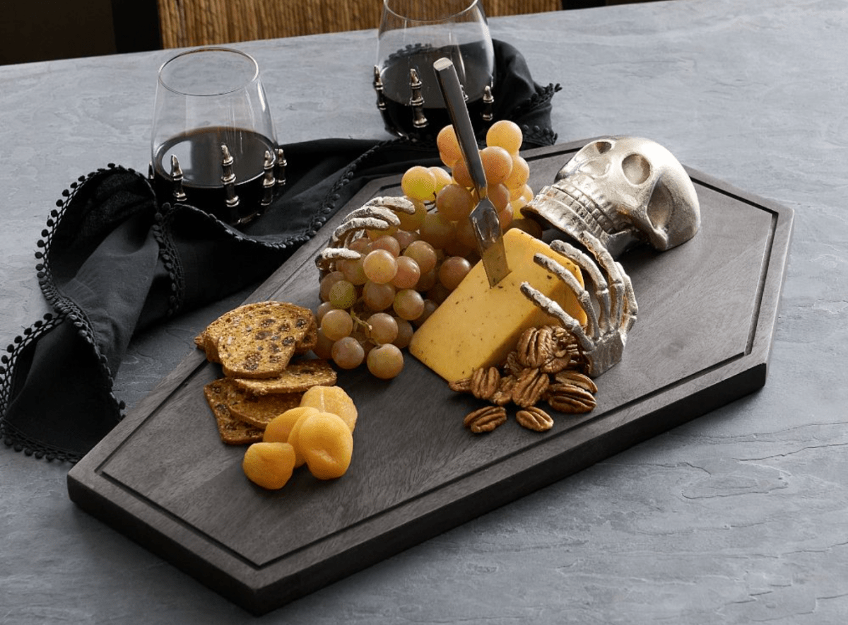 Make a Pottery Barn Inspired DIY Skeleton Charcuterie Board!