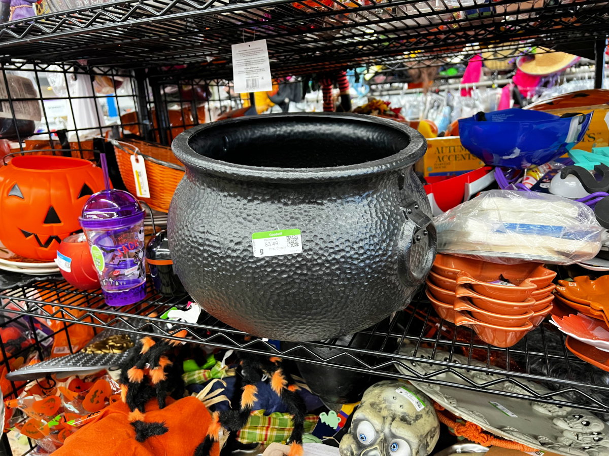 Create a DIY Halloween Witches Cauldron Using Clear Ornaments!