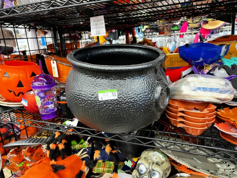 Create a DIY Halloween Witches Cauldron Using Clear Ornaments!