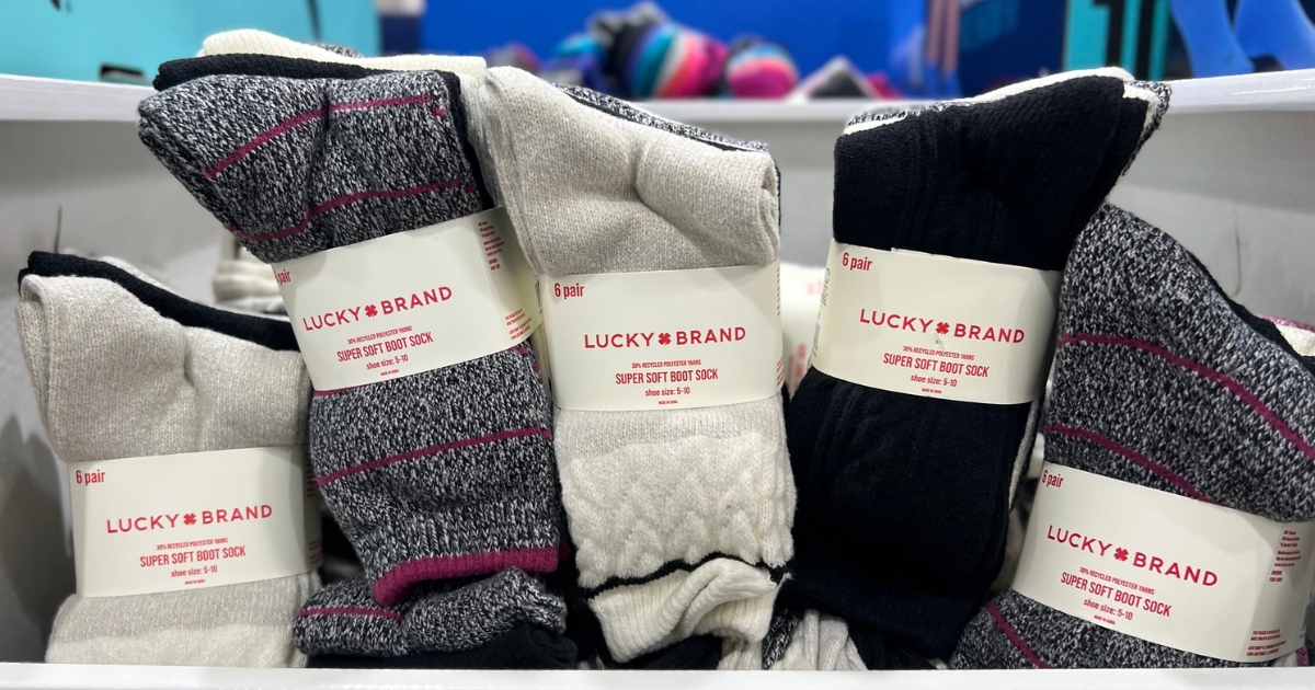 Lucky Brand Super Soft Boot Socks 6-Pack Only $6.99 at Costco | Hip2Save