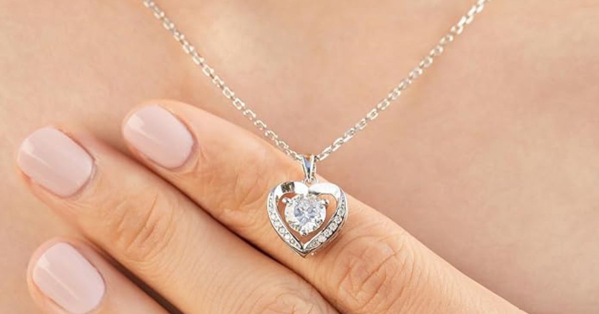 Moissanite Sterling Silver Dainty Heart Necklace Only $56.88 Shipped ...
