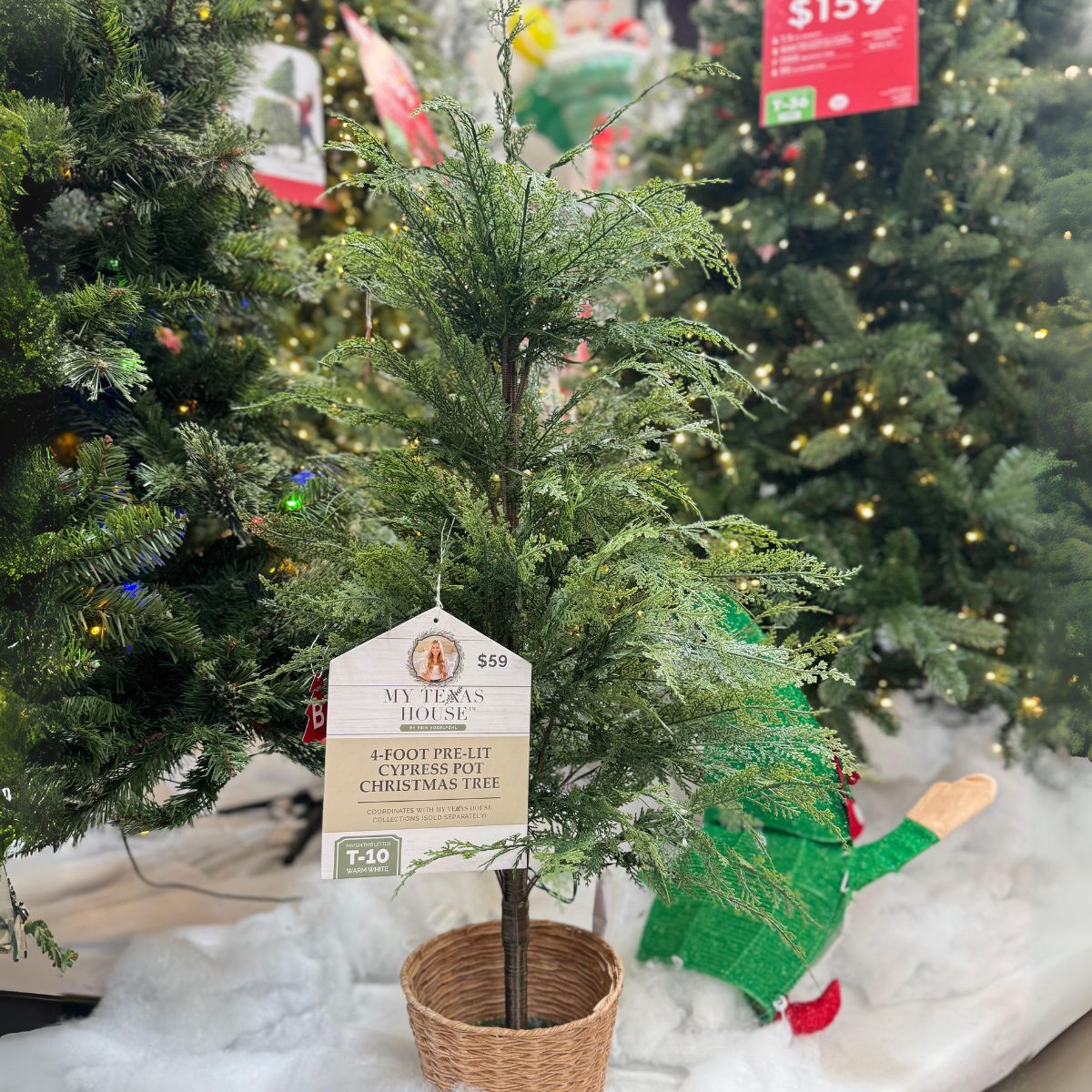 My Texas House Cypress Artificial Christmas Trees Spotted at Walmart ...