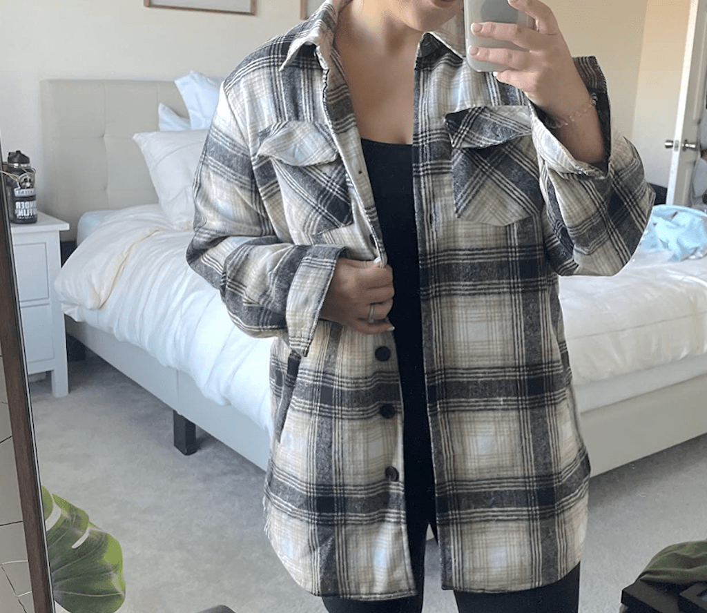 Women's Oversized Plaid Quilted Shacket Only $25.79 on Amazon | 25 ...