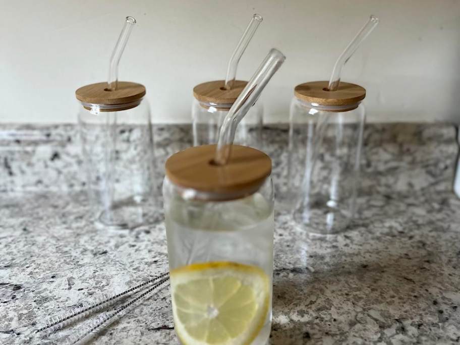 Glass Cups w/ Glass Straws 4-Pack Just $13.99 Shipped on Amazon (Reg ...