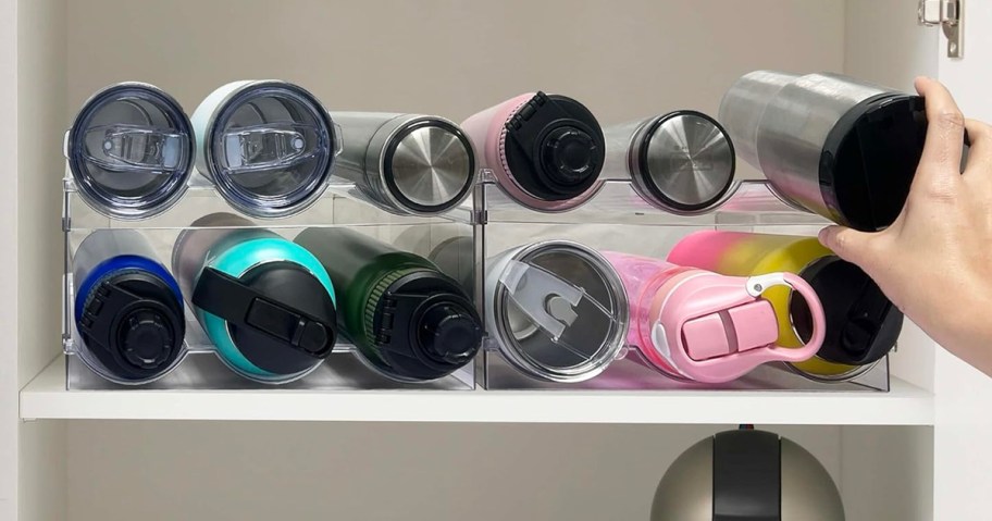 Water Bottle Organizer Just $14.99 on Amazon | Fits 12 Large Bottles, Tumblers, & More | Hip2Save