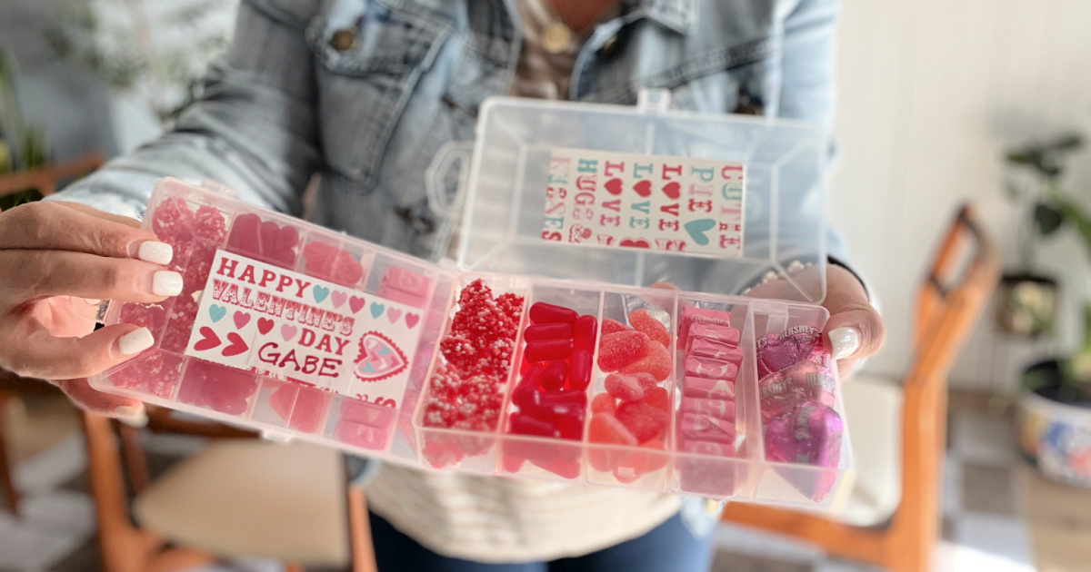 Make a Cute Valentine's Day Snack Box Gift Using a Tackle Box!