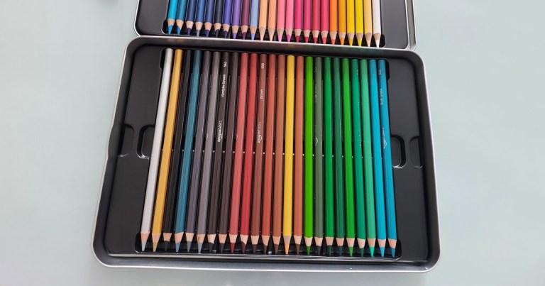 Amazon Basics Premium Colored Pencils 48-Pack w/ Storage Tin Just $9.65 ...