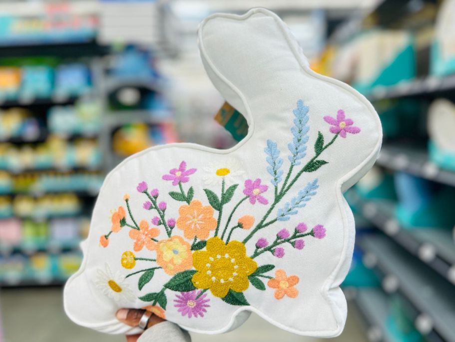 *NEW* Walmart Easter Decorations | Embroidered Bunny Pillow Just $9.98 ...