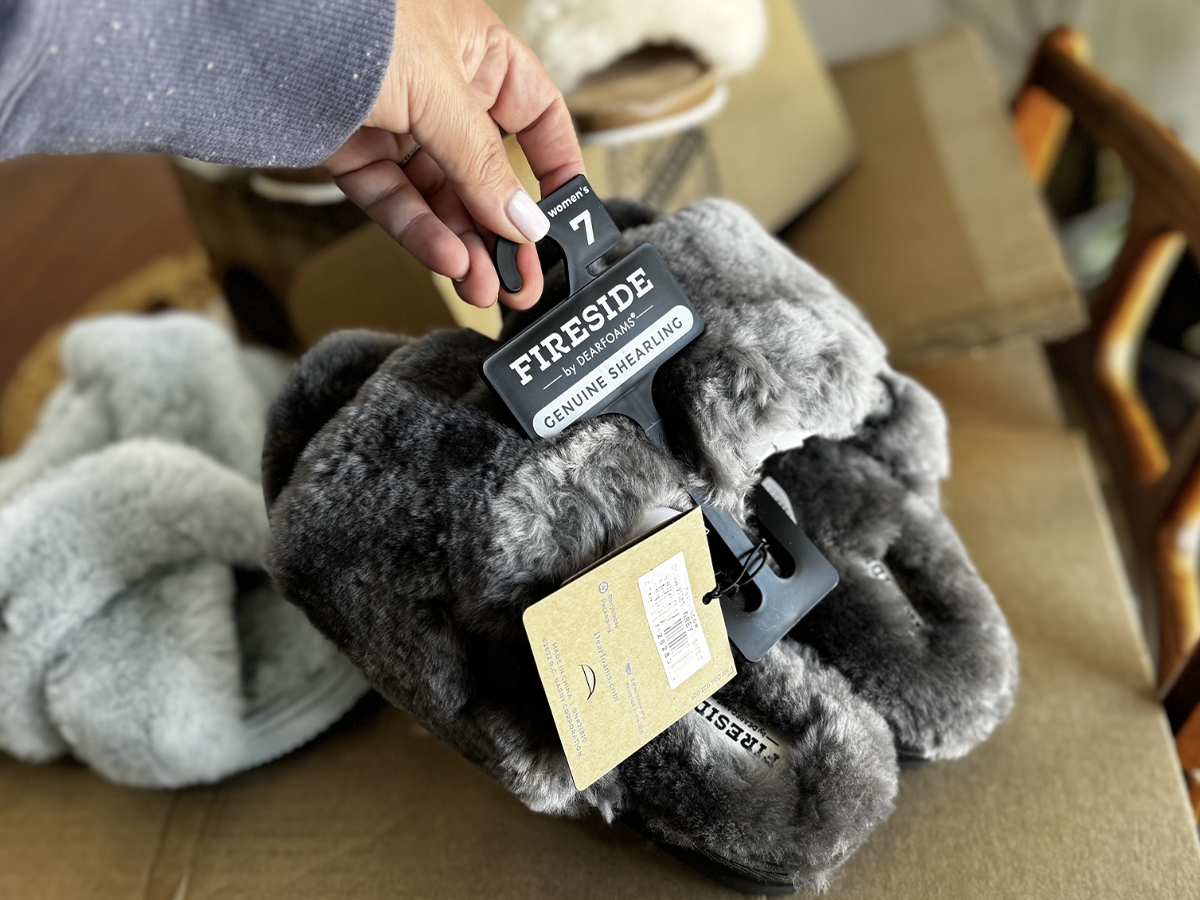 Up to 75% Off Dearfoams Fireside Slippers | Comfy Crossband Slides Only ...