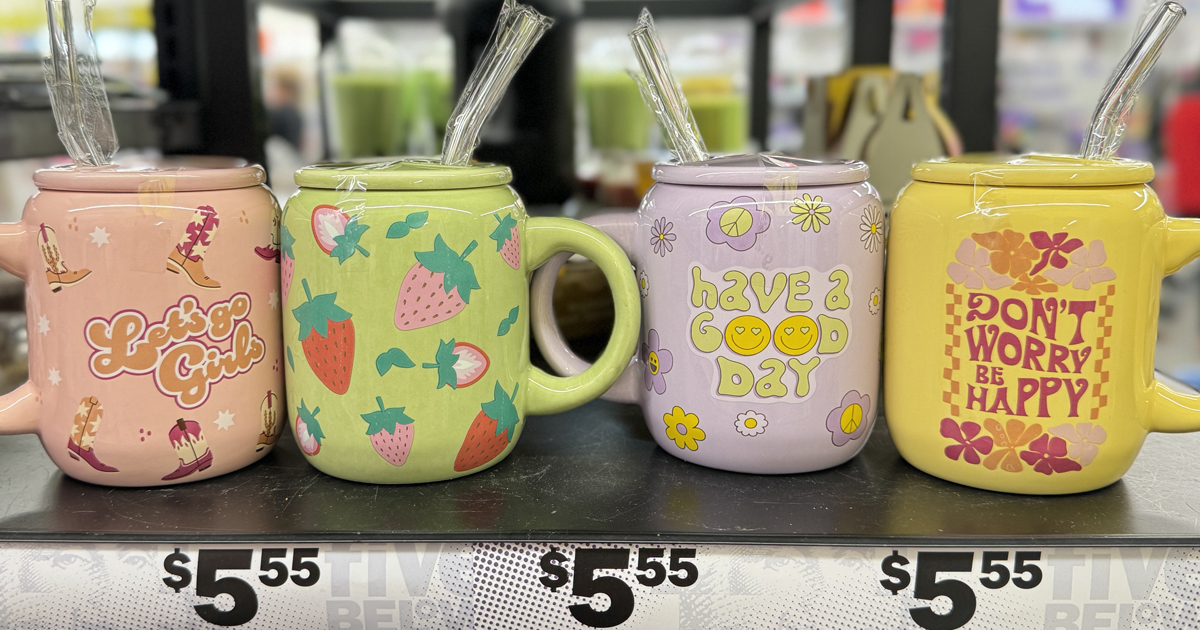 Five Below Has Ceramic Mugs w/ Lids For Only $5.55!