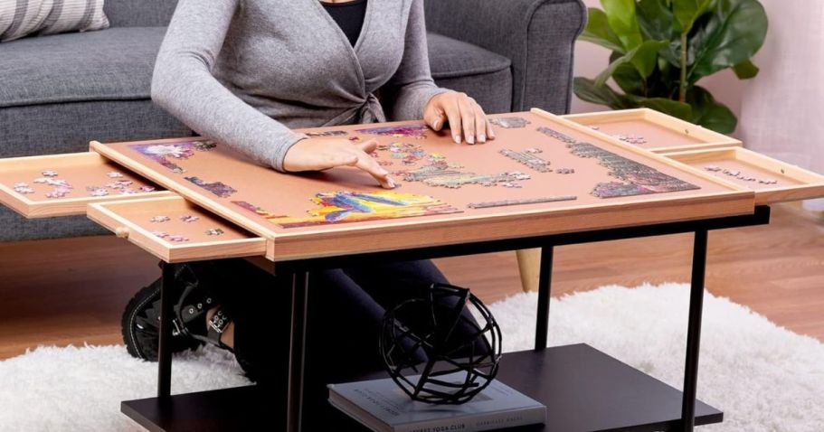 Puzzle Table w/ Drawers & Cover Just $34.49 Shipped on Amazon | Hip2Save