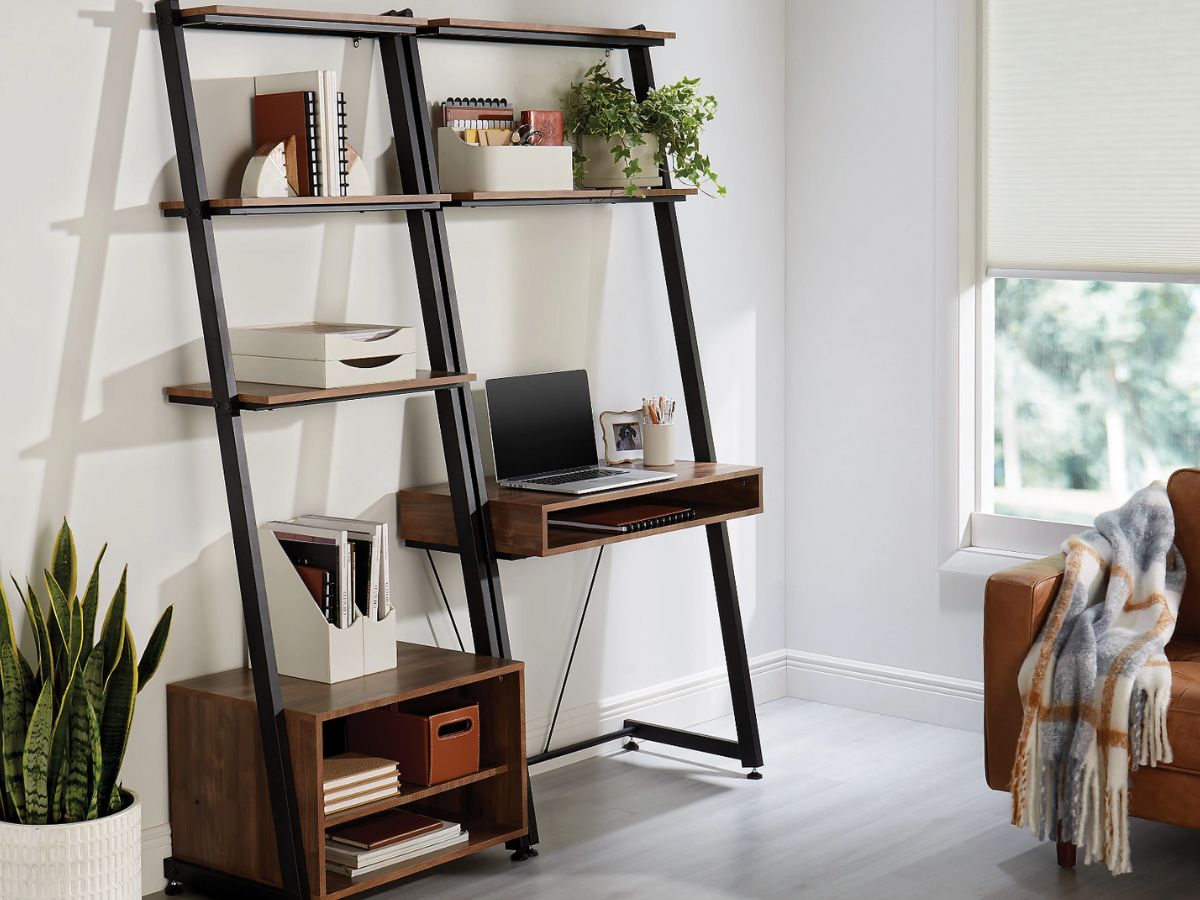 Modern Oak Ladder Desk JUST $79.99 Shipped on OfficeDepot.com ...