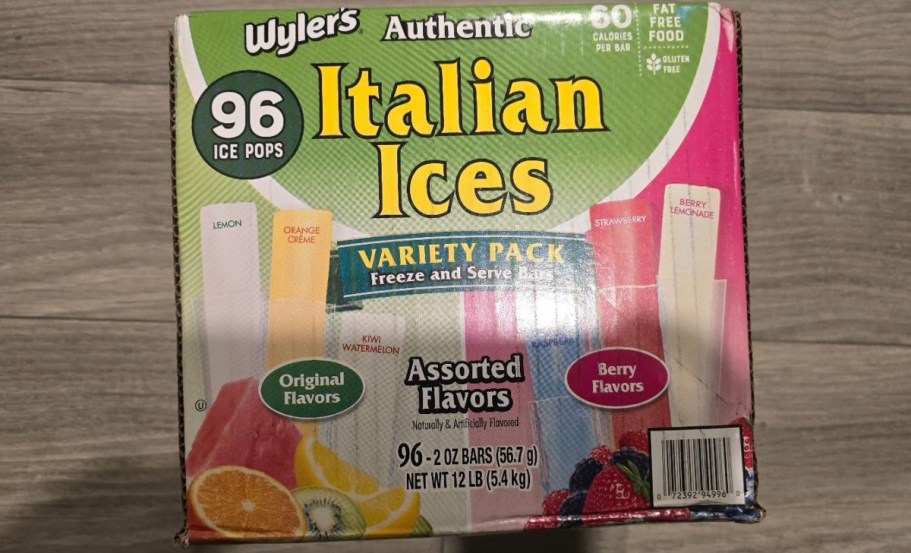 Wyler's Italian Ice Freezer Bars 96-Count Variety Pack Just $9.71 ...