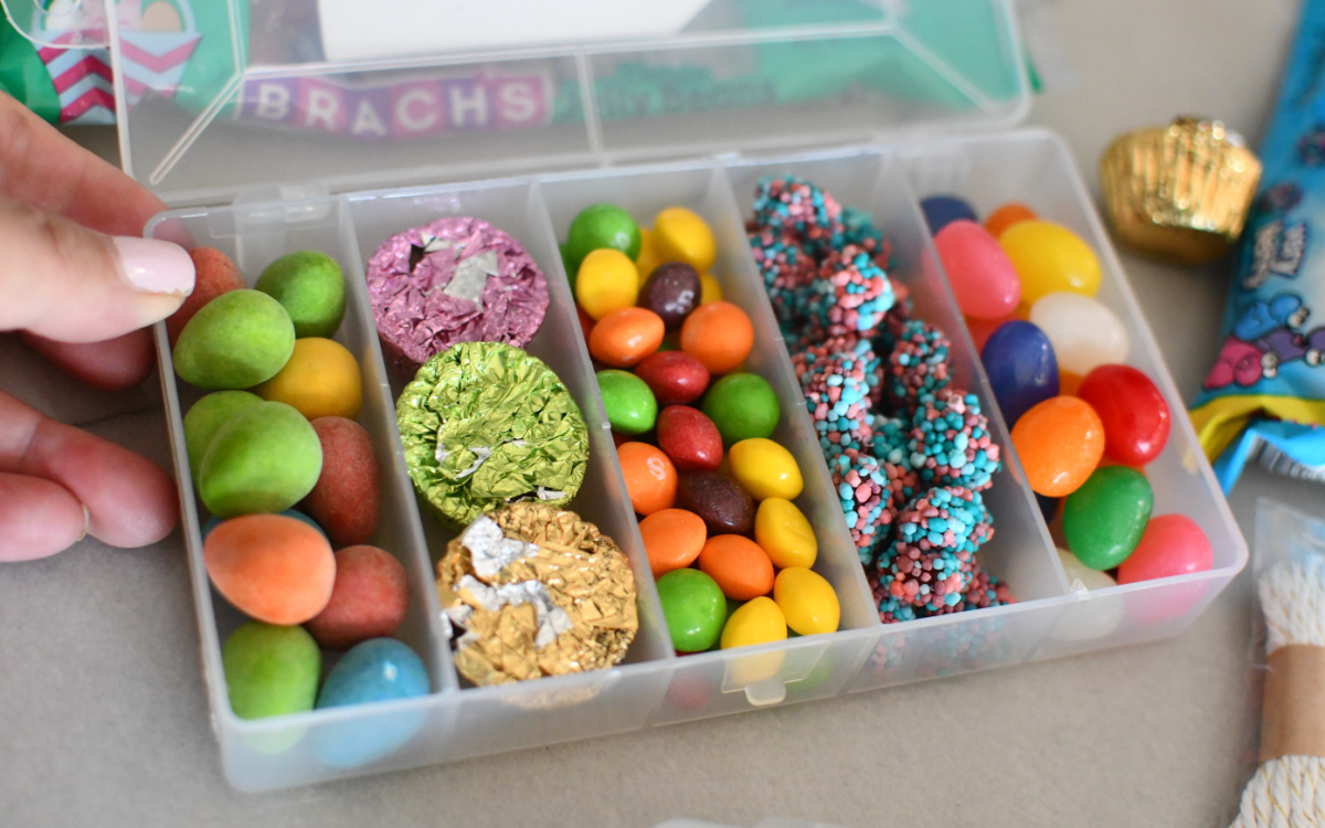 Create an Easter Snackle Box Using Candy and a Tackle Box!