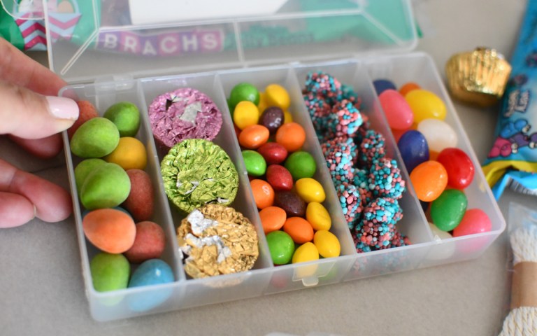 Create an Easter Snackle Box Using Candy and a Tackle Box!