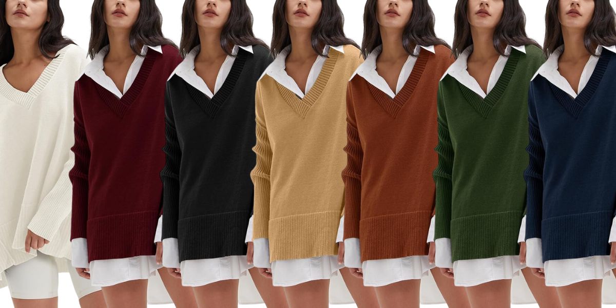 Women's Oversized V-Neck Sweater Only $16 Shipped on Amazon (Reg. $41 ...