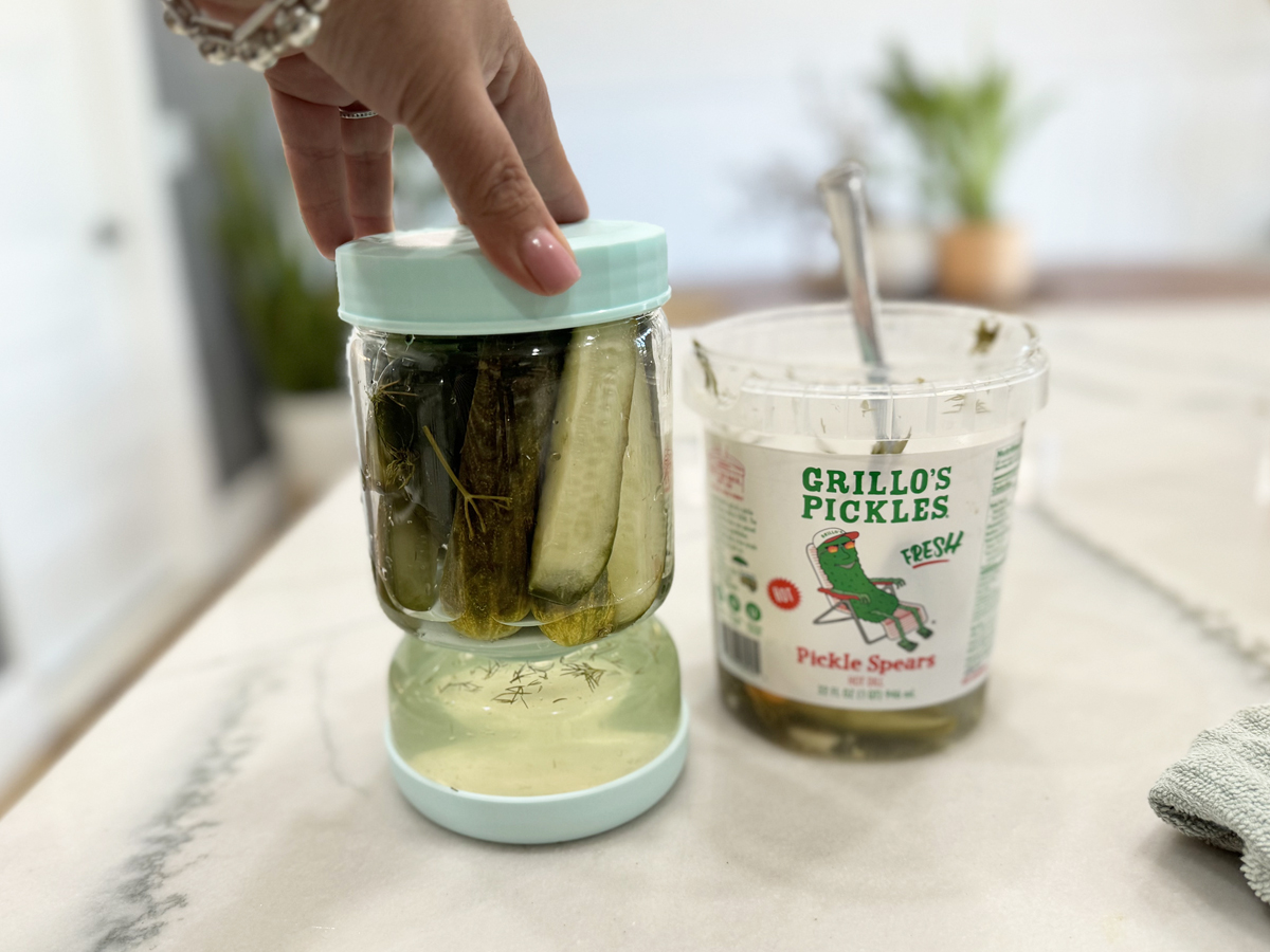 Pickle Lovers! Grab This Glass Pickle Jar with Strainer for Just $20.68 ...
