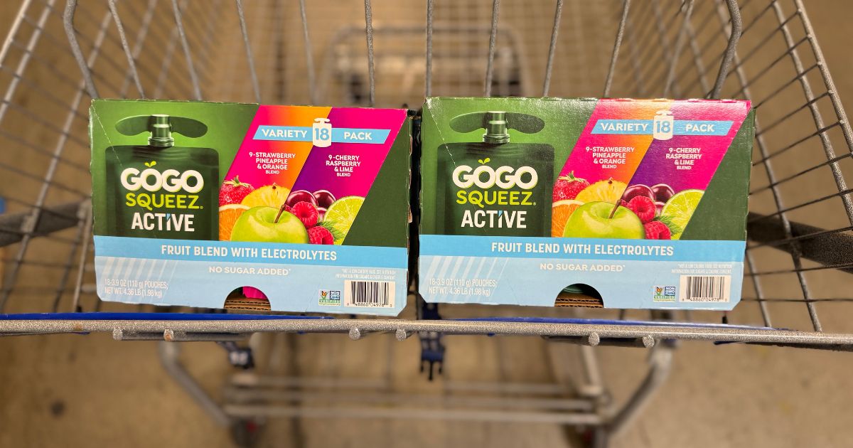 GoGo squeeZ Active Fruit Blend with Electrolytes 18-Pack Only $14.98 at ...