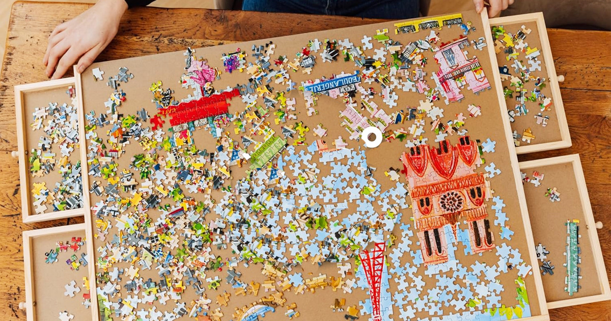 Rotating Puzzle Table w/ Drawers & Cover Just $43.99 Shipped for Amazon ...