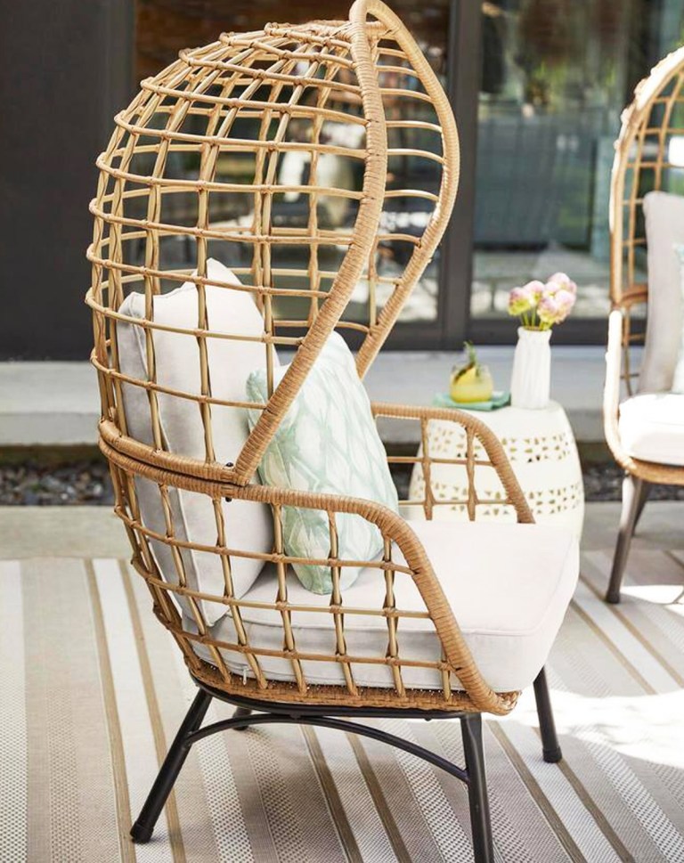 Hanging Wicker Egg Chair w/ Cushion Only $141 on HomeDepot.com (Reg ...